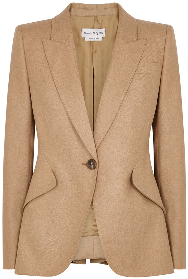 Alexander McQueen Camel wool blazer - ShopStyle