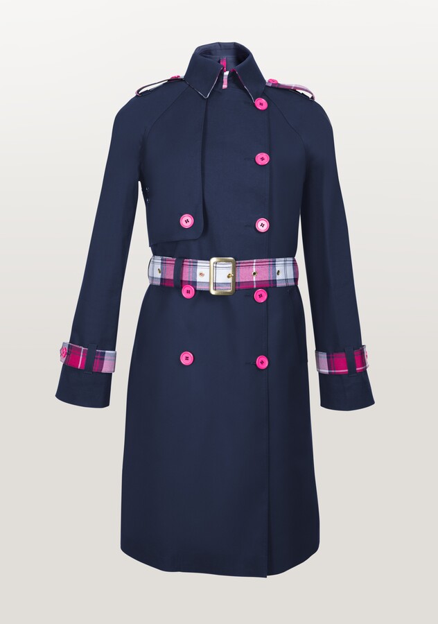 Hancock of Scotland The Blair Trench - Navy / Merida Tartan - ShopStyle ...