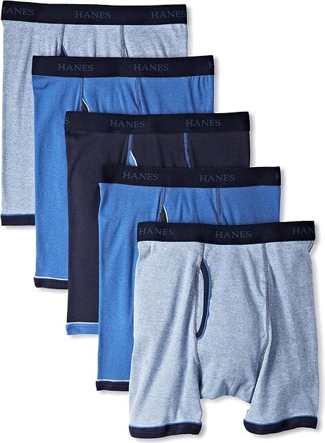 Hanes Men's Tagless Boxer Briefs-Multiple Colors (Blues, Assorted) (5 Pack - Blue Assorted) Men ...