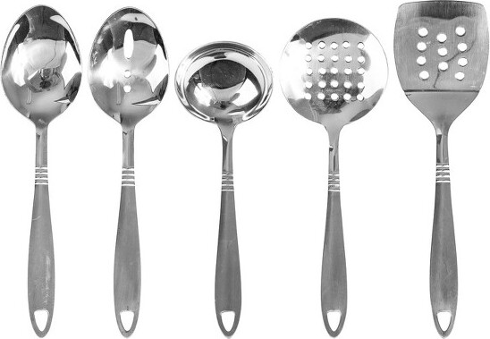 Lexi Home 5-Piece Stainless Steel Classic Mini Kitchen Utensil Set ...