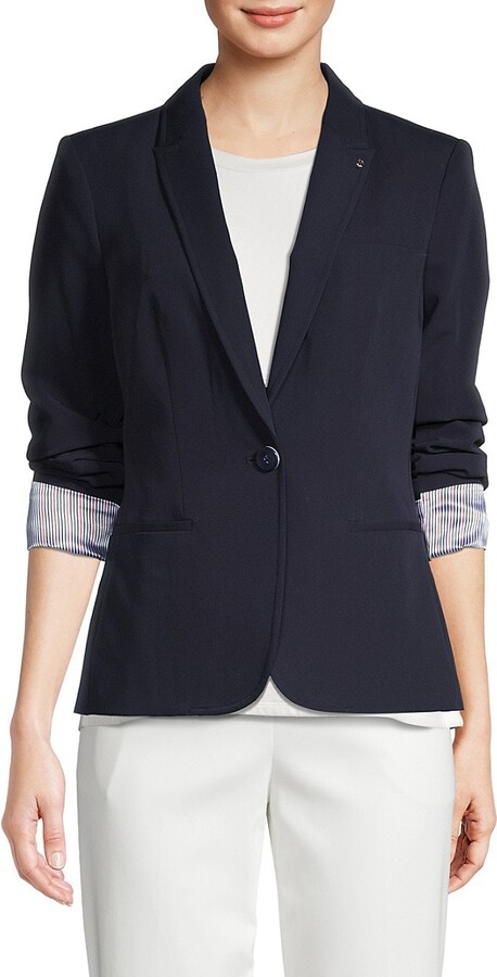 Tommy Hilfiger Striped Roll Cuff Blazer - ShopStyle