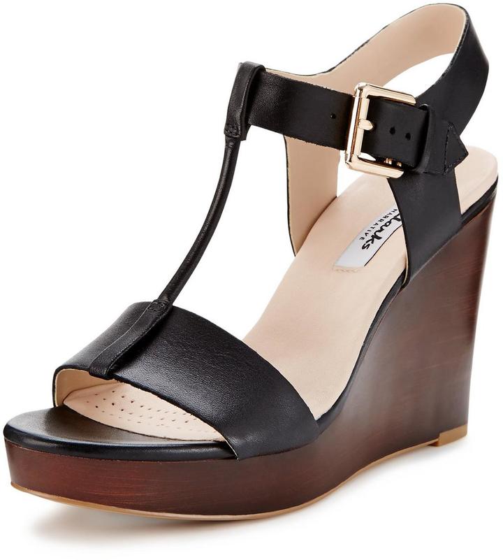 Clarks Orleans Magic Platform Wedges - Black - ShopStyle