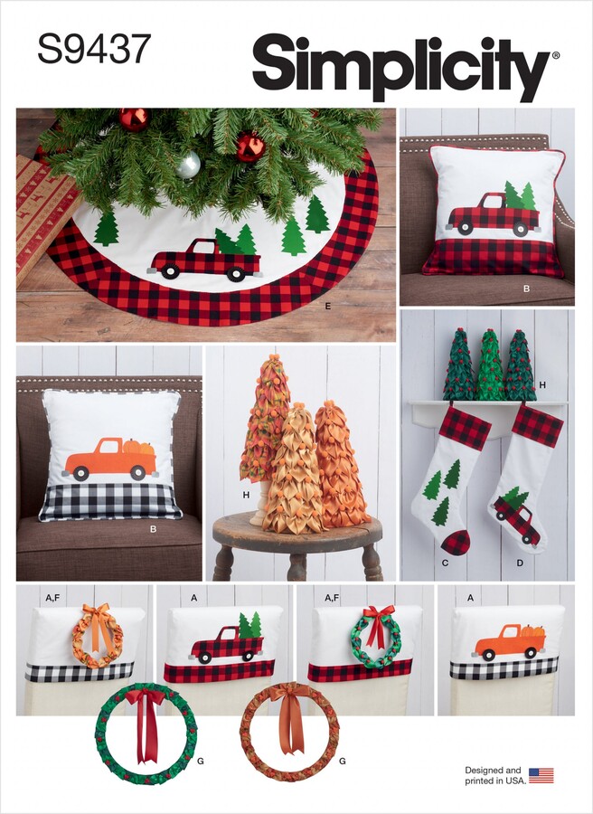 Dunelm Simplicity S9437 Festive Decorating Sewing Pattern Off-White ...