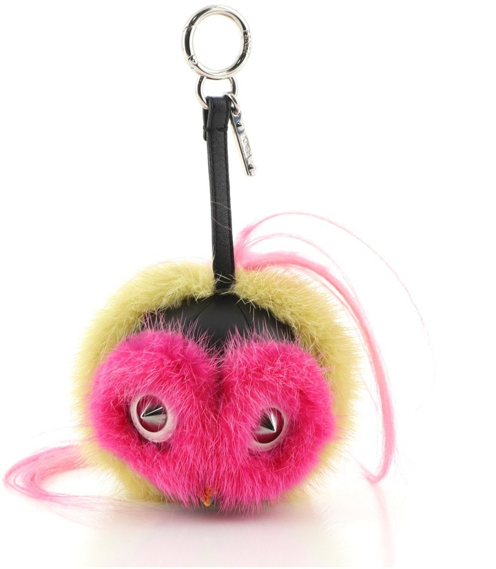 Fendi Monster Bird Mohawk Bag Charm Fur with Spiked Leather - ShopStyle