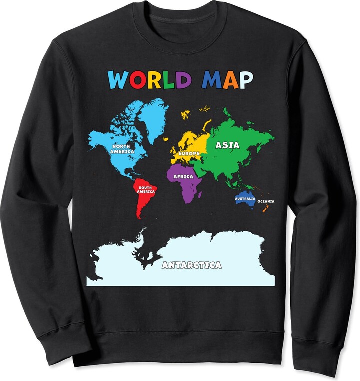 MASH MOSH World Map And Names Of All Continents - ShopStyle T-shirts