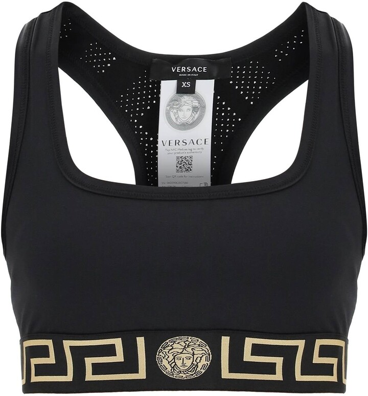 Versace sports bra with greca border - ShopStyle