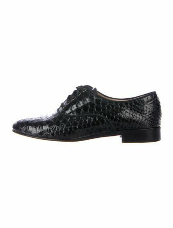 Christian Louboutin Python Oxfords Black - ShopStyle Flats