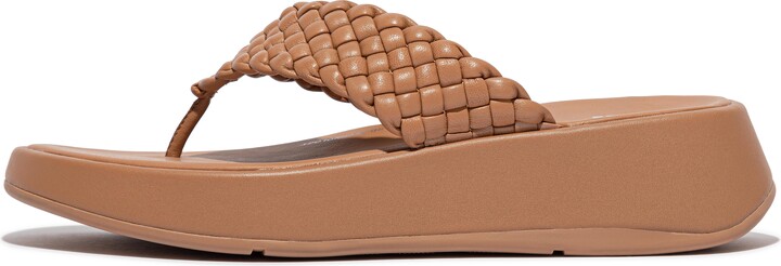 FitFlop F-Mode Woven-Leather Flatform Toe-Post Sandals - ShopStyle