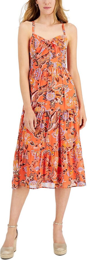 INC International Concepts Womens Tiered Midi Sundress - ShopStyle