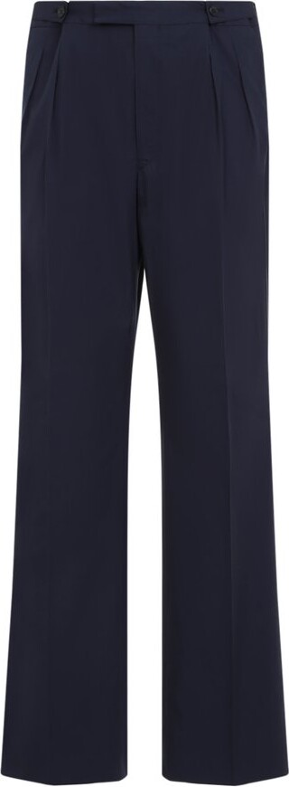 Prada Pleat Detailed Wide Leg Trousers - ShopStyle