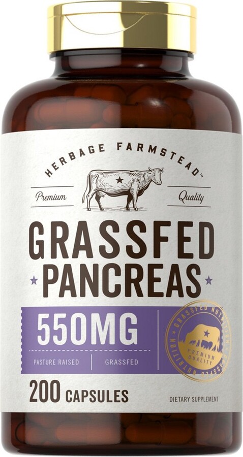 Carlyle Herbage Farmstead Grass Fed Beef Pancreas 550mg | 200 Capsules ...