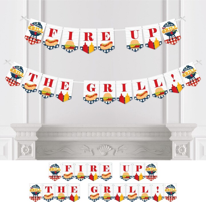 Big Dot Of Happiness Fire Up the Grill - Bunting Banner - Party ...