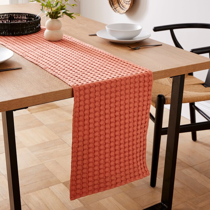 Dunelm Rust Waffle Table Runner Rust - ShopStyle