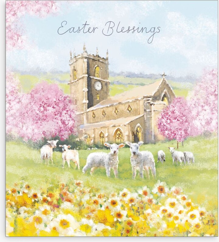 Woodmansterne Church With Lambs 5 Pack Easter Cards - ShopStyle