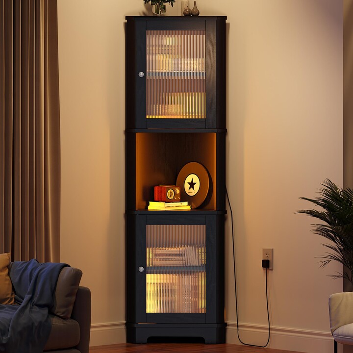 YITAHOME Corner Storage Cabinet with LED Light - ShopStyle Entryway