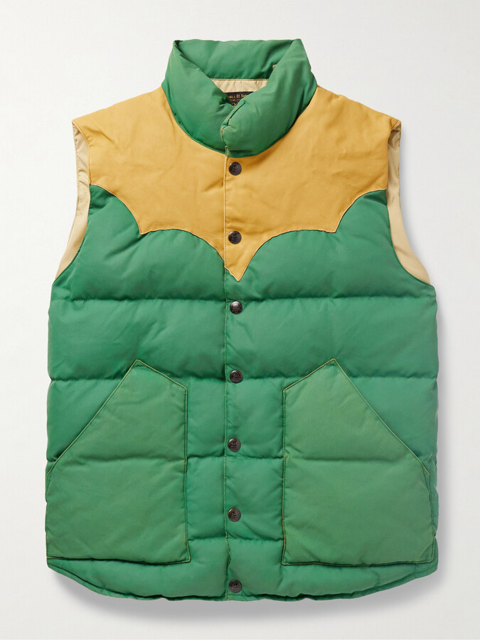 Ralph Lauren RRL Leather-Trimmed Padded Quilted Recycled-Nylon Gilet ...