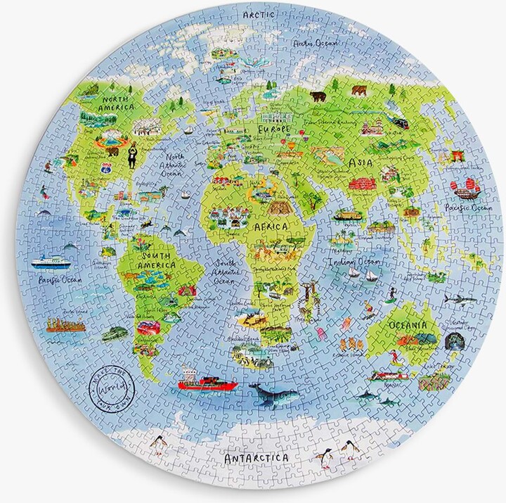 Talking Tables World Map Circular Jigsaw Puzzle - ShopStyle