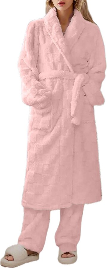MILONT Fluffy Ladies Dressing Gown with Hooded - ShopStyle Robes