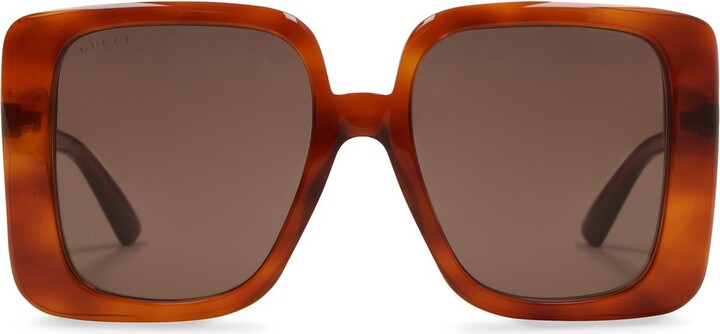 Gucci Eyewear Logo-Plaque Oversized-Frame Sunglasses - ShopStyle