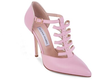 Alexis Isabel - Alter Ego Pink Leather T-Strap High Heels - ShopStyle Pumps