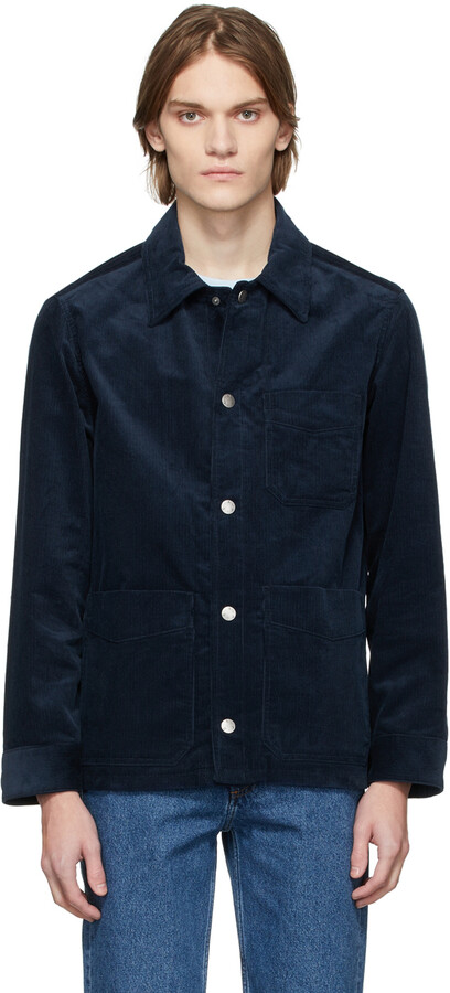 A.P.C. Navy Stefano Jacket - ShopStyle