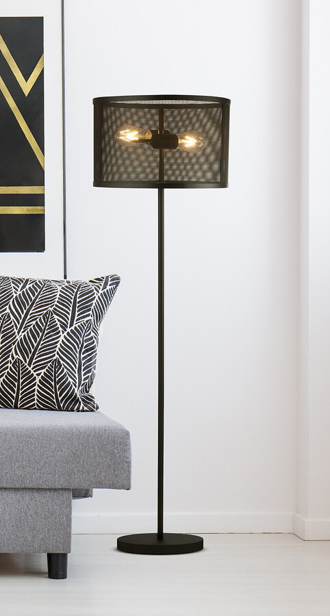 So'home Matt Black Metal And Mesh Shade Floor Lamp - ShopStyle