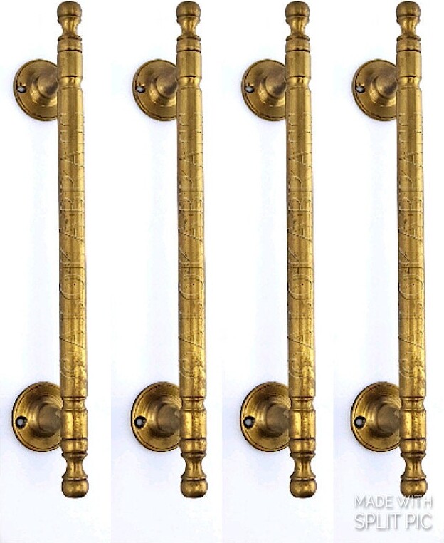 Etsy 4 Face Fix 12" Inch Solid Heavy Brass Large Kitchen Cabinet Grab ...