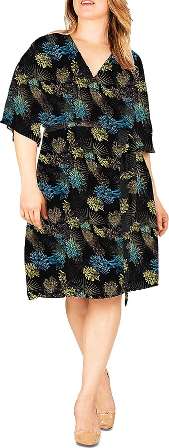 Standards & Practices Plus Candice Floral Print Wrap Dress - ShopStyle