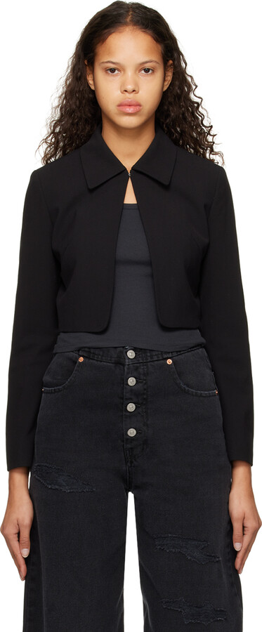 TheOpen Product Black Cropped Jacket - ShopStyle