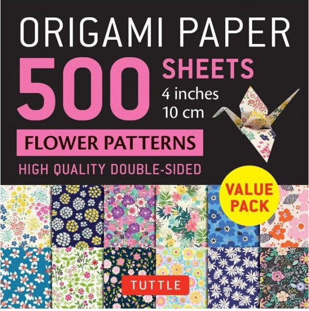 Barnes & Noble Origami Paper 500 sheets Flower Patterns 4" (10 cm ...