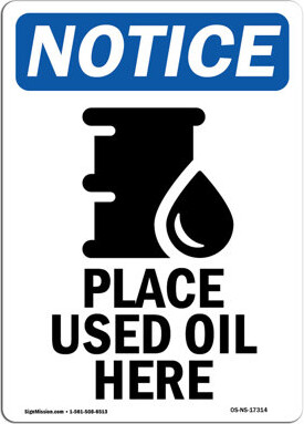 SignMission Place Used Oil Here Sign with Symbol - ShopStyle Home Office
