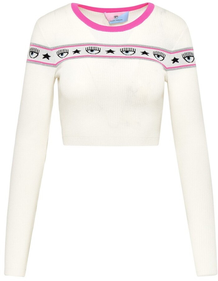 Chiara Ferragni Logo-Taped Ribbed Top - ShopStyle Bodysuits