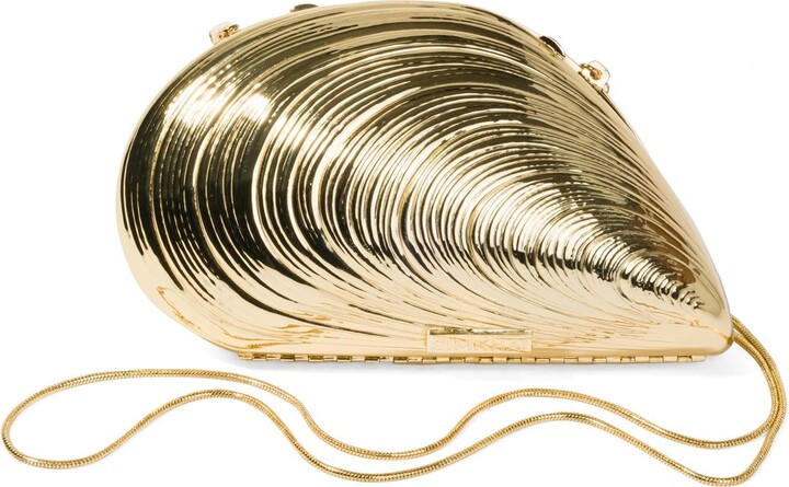 SIMKHAI Bridget metal oyster shell clutch - ShopStyle