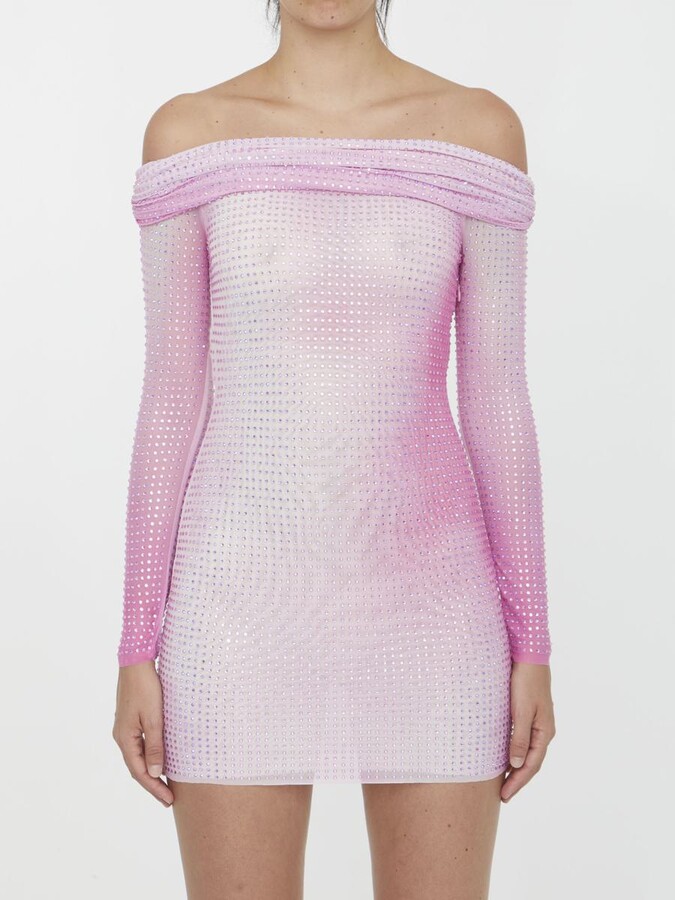 Self-Portrait Crystal mesh mini dress - ShopStyle