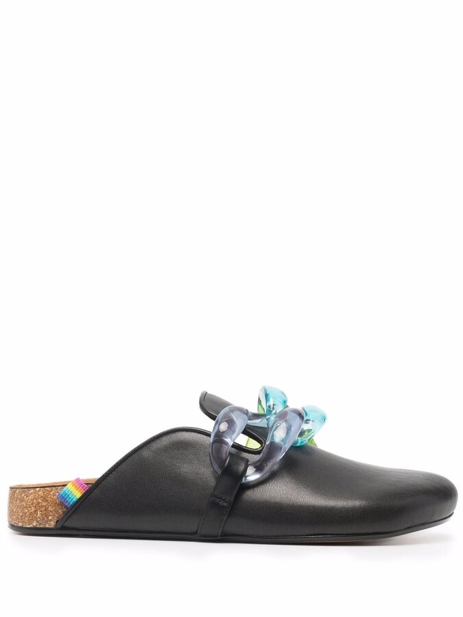 Kurt Geiger Ozark chain leather clogs - ShopStyle