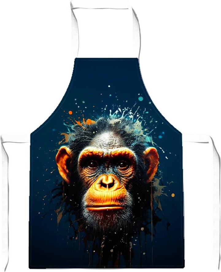 Warren Reed - Designer Splashart Realistic Monkey Face Apron ...