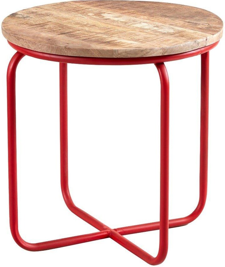 IH Design Rische Round Bar Stool made from Reclaimed Metal and Solid ...