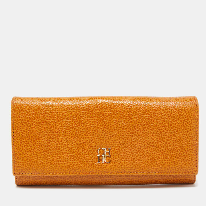 CH Carolina Herrera Tan Leather Continental Wallet - ShopStyle