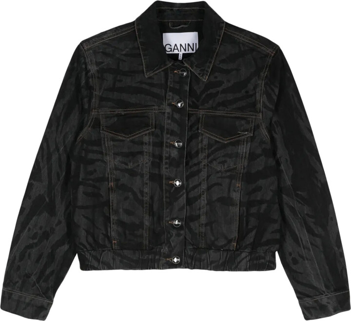 Ganni Zebra.print Denim Jacket - ShopStyle