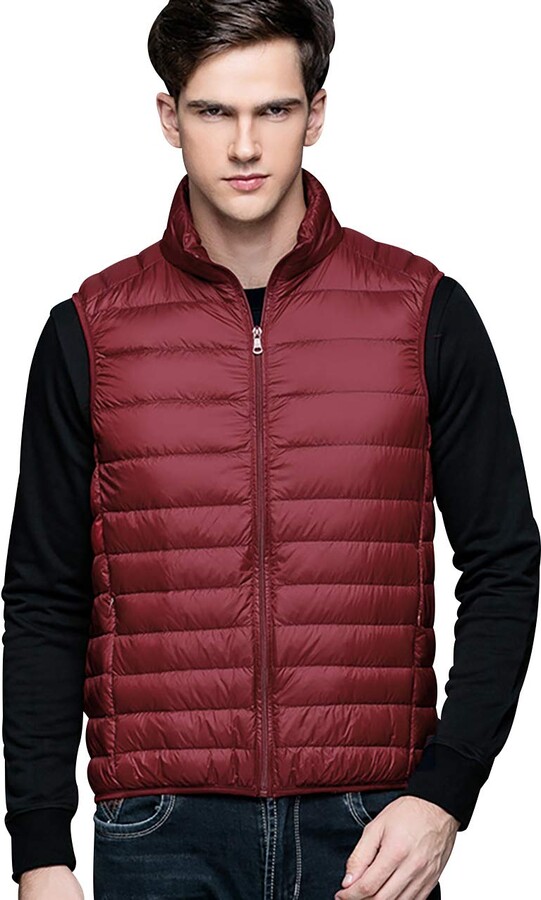 Peuignao Packable Down Gilet Men Lightweight Ultra Light Down Vest Men Padded Gilet Body Warmer ...