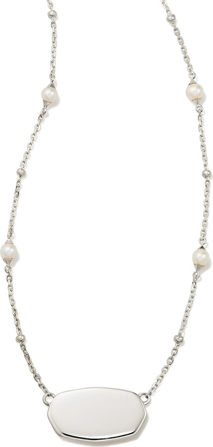 Kendra Scott Elisa Sterling Silver Pendant Necklace in White | Pearl ...