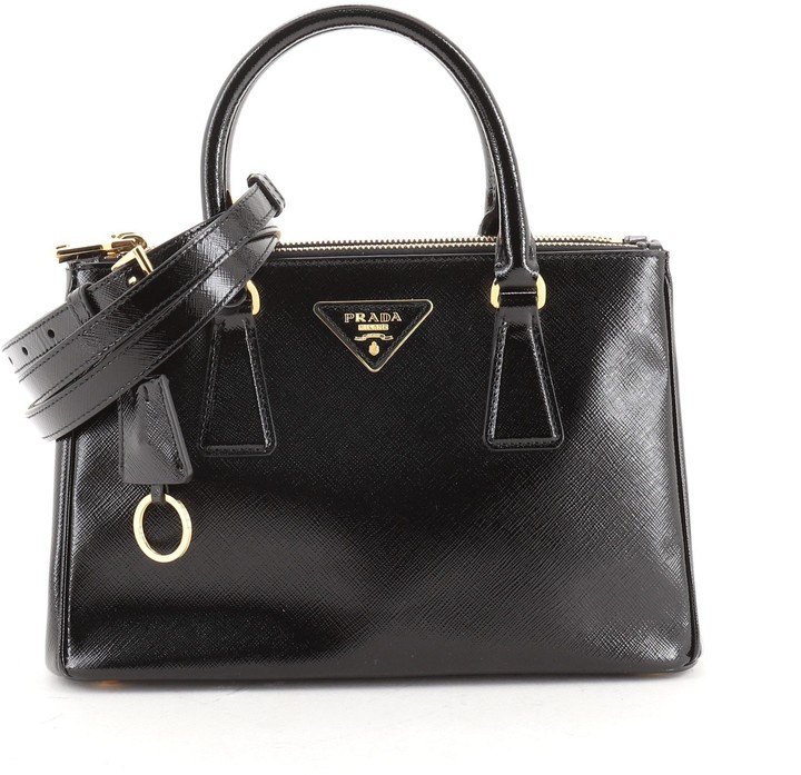 Prada Double Zip Lux Tote Vernice Saffiano Leather Mini - ShopStyle