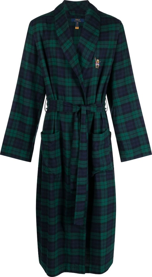 Polo Ralph Lauren Green Polo Bear Tartan Robe - ShopStyle