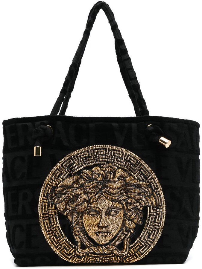 Versace Icon towelling tote bag - ShopStyle