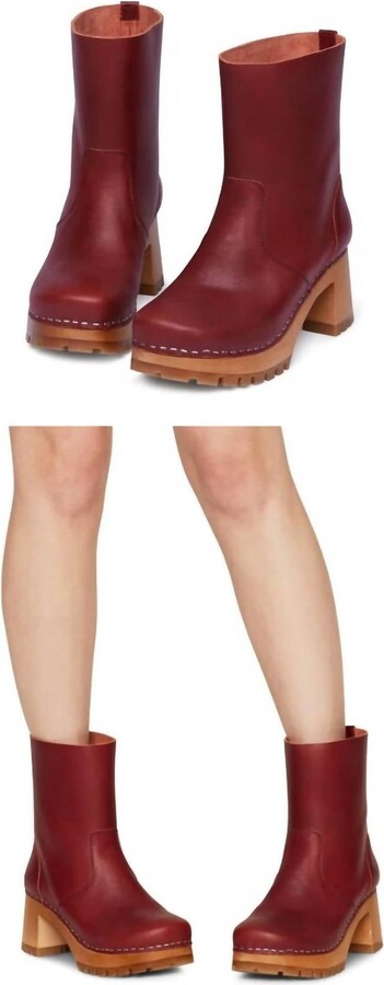 Swedish Hasbeens Plain Boot In Bordeaux - ShopStyle