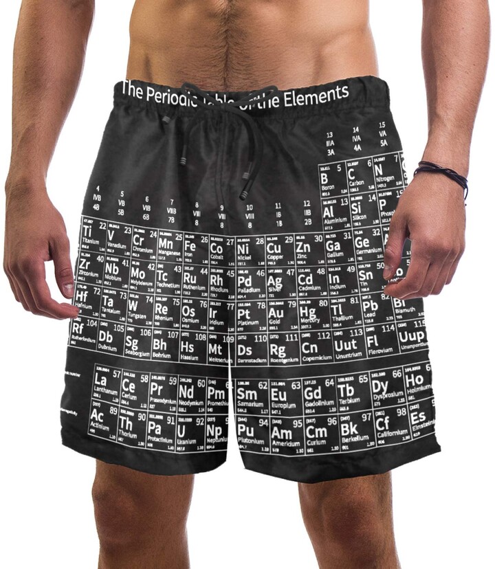 Nakw88 Periodic Table of The Elements Swim Shorts for Men Swim Trunks ...