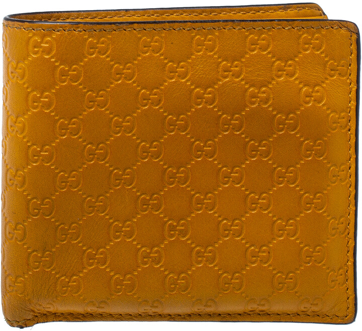 Gucci Mustard Yellow Leather Microguccissima Bifold Wallet - ShopStyle