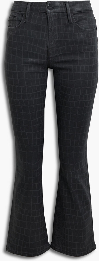 Frame Le Crop Mini Boot cropped printed mid-rise bootcut jeans - ShopStyle