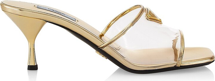 Prada PVC Logo Mules - ShopStyle