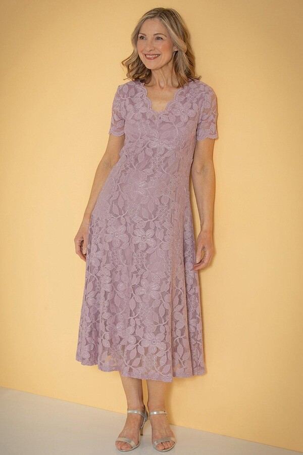 Anna Rose Shimmer Lace Midi Dress - ShopStyle